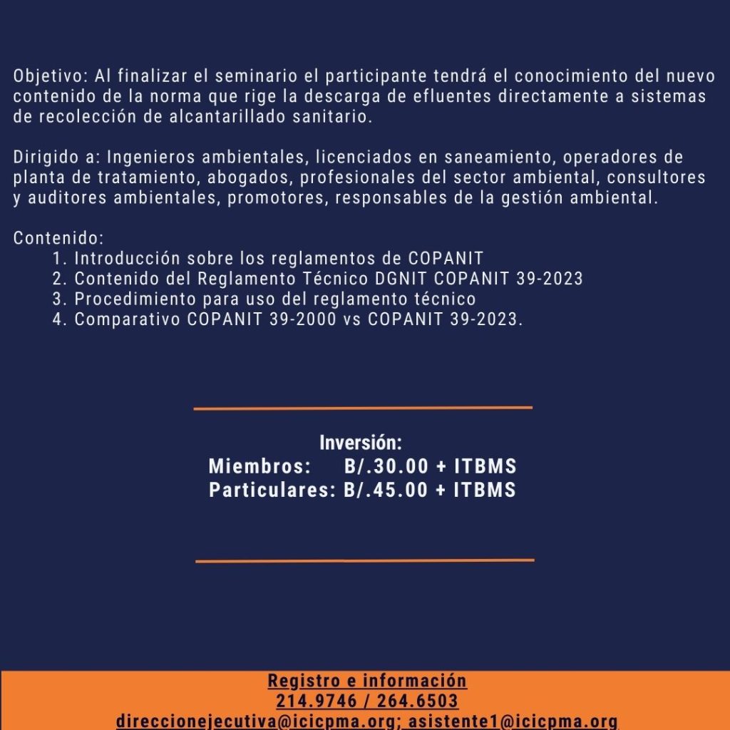 Seminario Nueva norma que rige descargas de efluentes líquidos ...